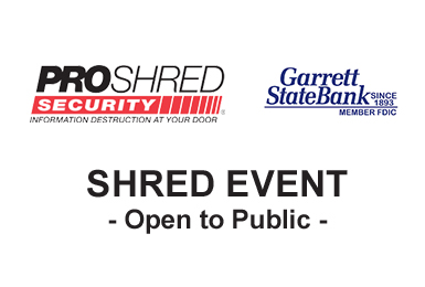 Garrett State Bank – May 4, 2024 – Proshred® Indianapolis
